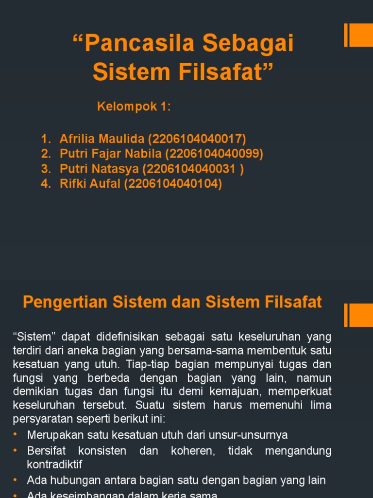 Pancasila Sebagai Sistem Filsafat | PDF | Ilmu Sosial | Filsafat