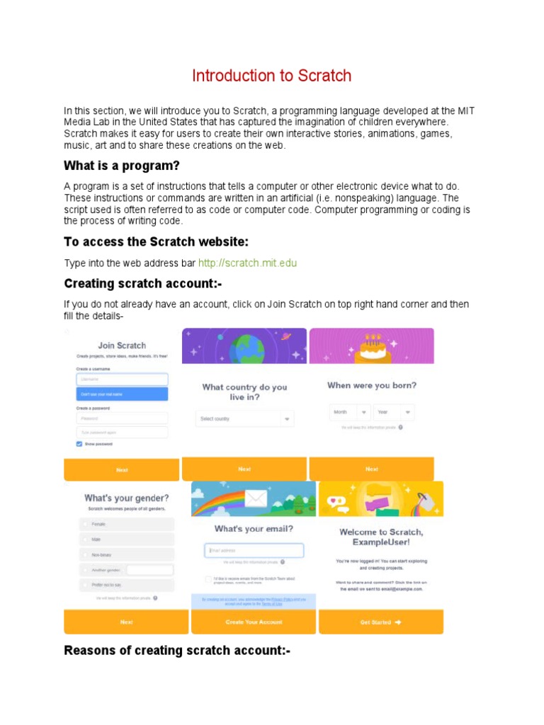 Introduction To Scratch BRIGHTCHAMPS | PDF | Scratch (Programming ...