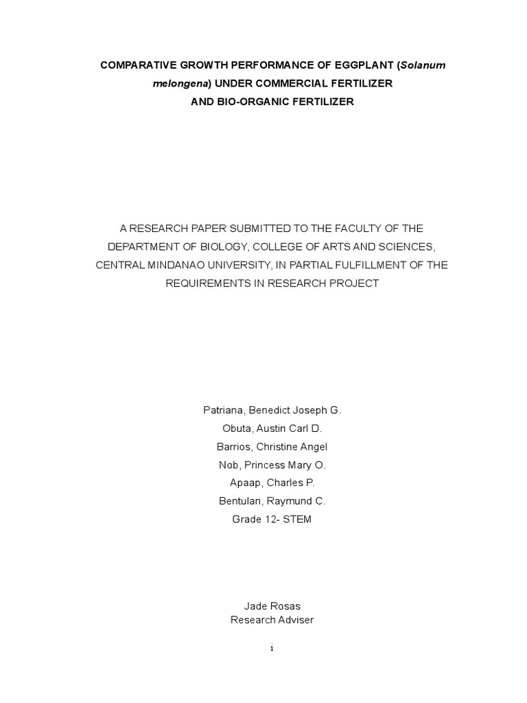 RP Final Research Paper | Download Free PDF | Fertilizer | Agriculture