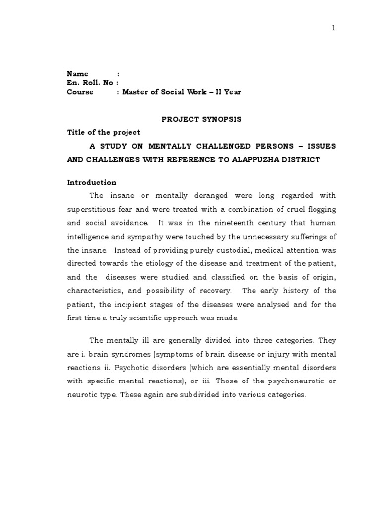 MSW Project Synopsis Model | PDF