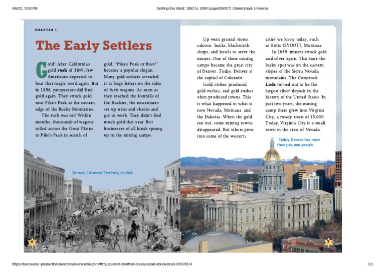 Settling The West - 1862 To 1890 (Page006007) - Benchmark Universe ...