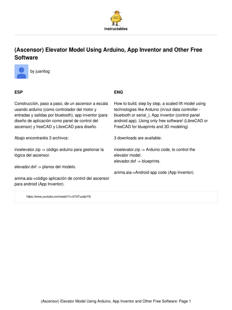 Ascensor Elevator Model Using Arduino App Inventor | PDF | Aplicación ...