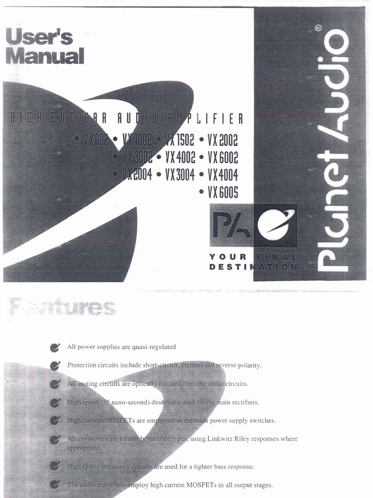 VX602,1502,2002,3002,4002,6002,2004,3004,4004,6005 | PDF | Amplifier ...
