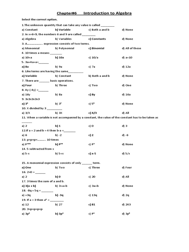 6th Class Maths MCQs | PDF | Circle | Area
