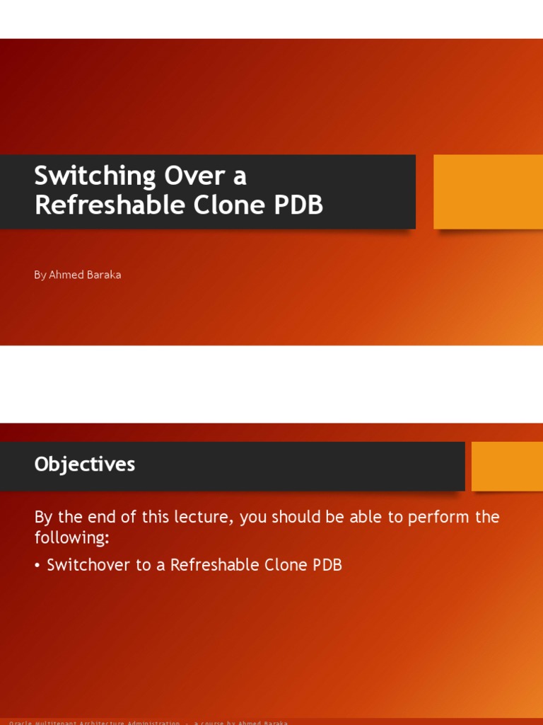 Switching Over A Refreshable Clone PDB | PDF | Databases | Protein Data Bank