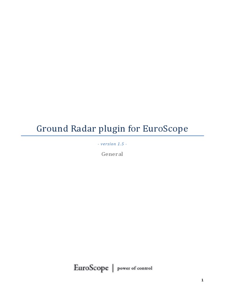 Ground Radar Plugin For EuroScope - General | PDF | Menu (Computing ...