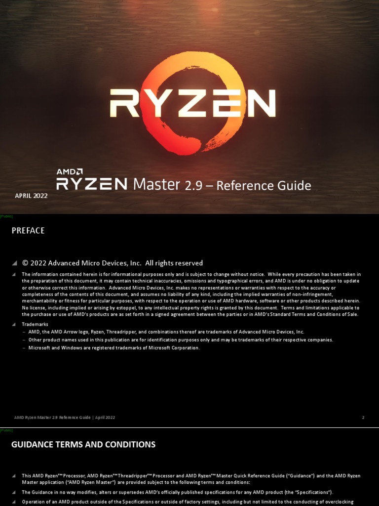 Ryzen Master Quick Reference Guide | Download Free PDF | Bios | Central Processing Unit