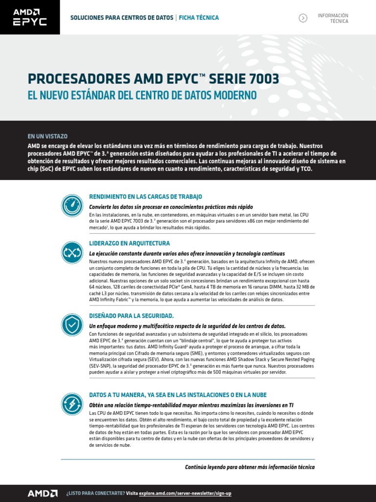 Amd Epyc 7003 Series Datasheet Es | PDF