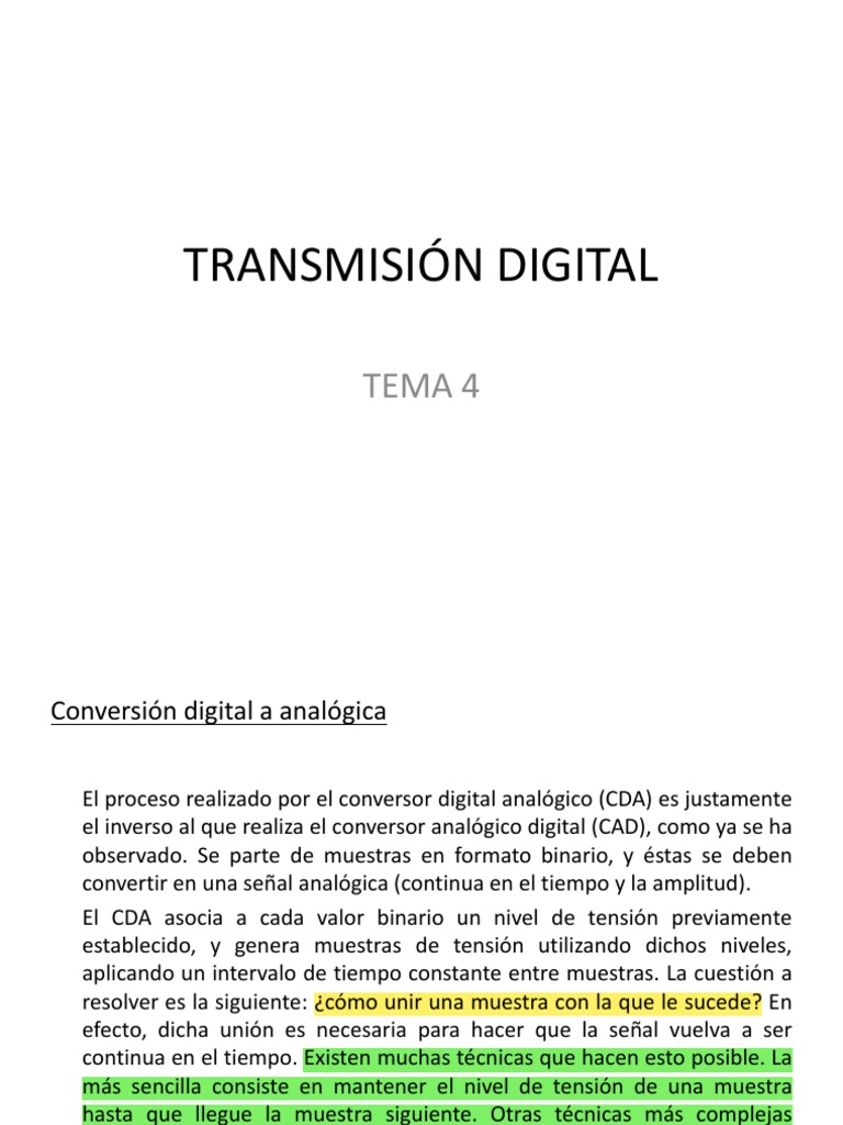 Tema 4-1 | PDF | Conversor analógico a digital | Convertidor digital a ...