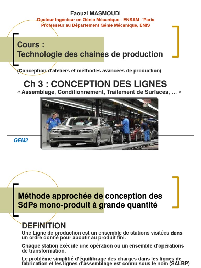 CH3 E Cours Chaine de Production | PDF | Algorithmes | Informatique théorique
