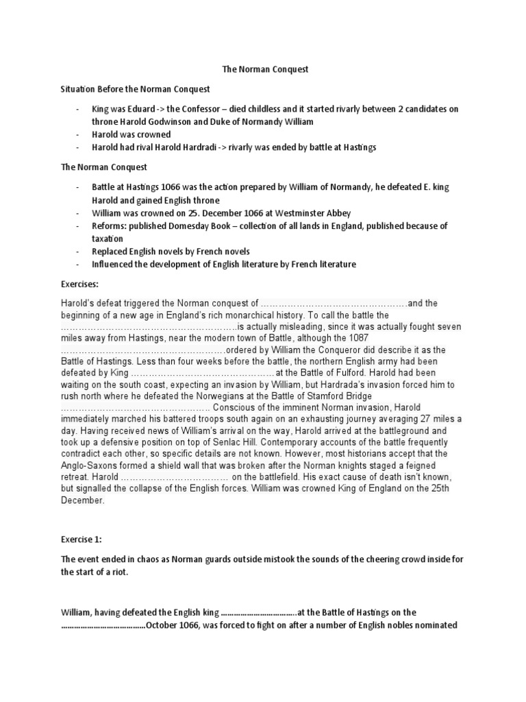 The Battle of Hastings: 1066 Conquest | PDF | Norman Conquest Of ...