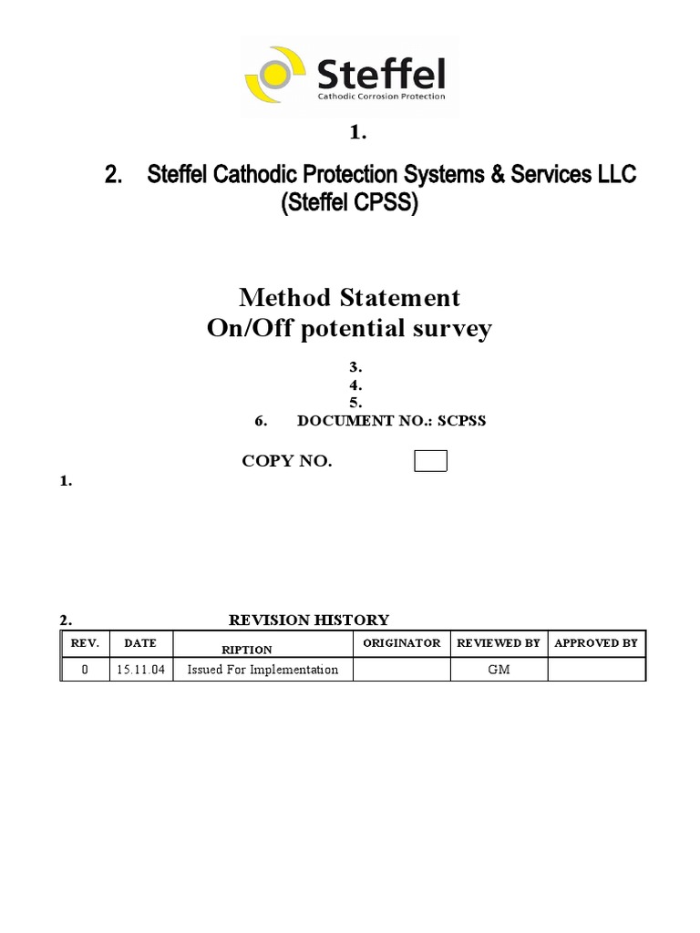 On Off Method Statement | PDF | Corrosion | Anode