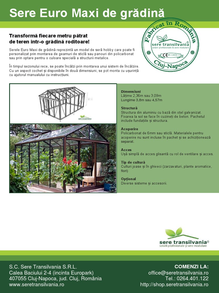 Sere de Gradina Euro Maxi Sere Transilvania | PDF