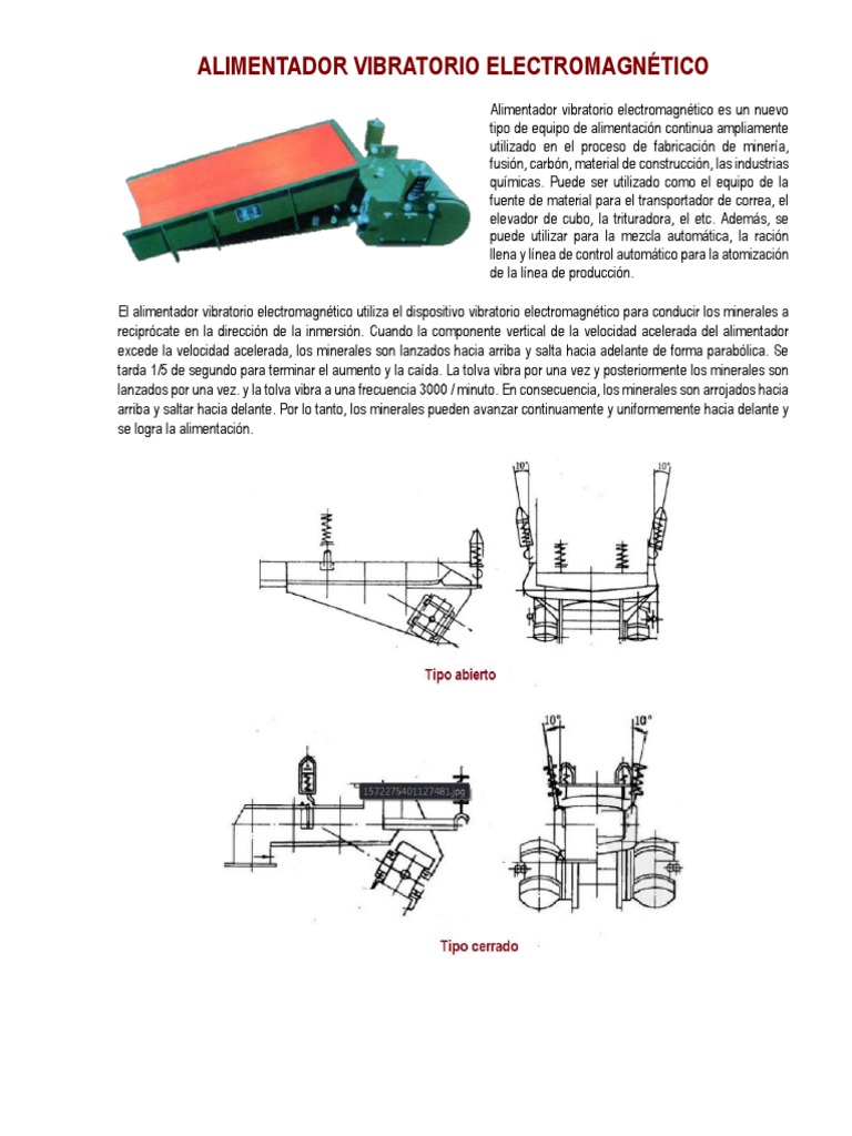 Descripción-Alimentador Vibratorio Electromagnético | PDF ...