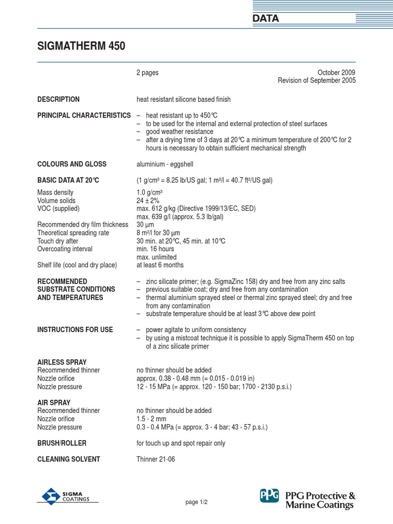 00 - 7563 SigmaTherm 450 | PDF | Safety | Density