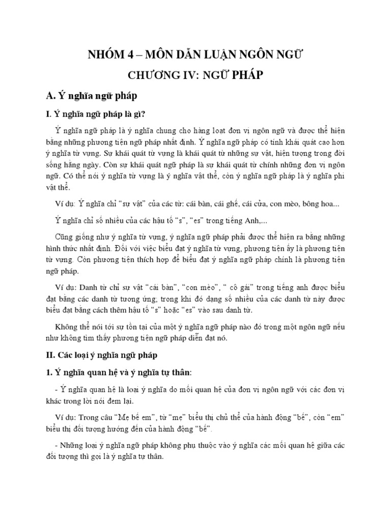 (123doc) Dan Luan Ngon Ngu Chuong 4 Ngu Phap | PDF