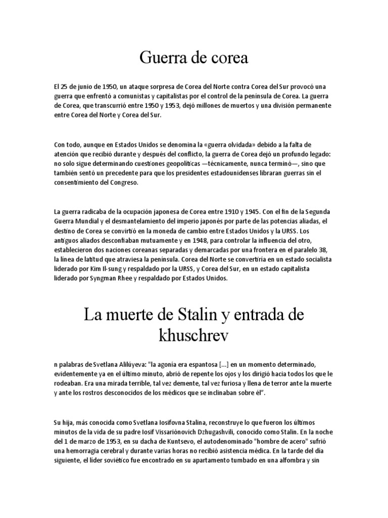Informe Presentacion Guerra Fria | PDF | Joseph Stalin | Corea del Sur