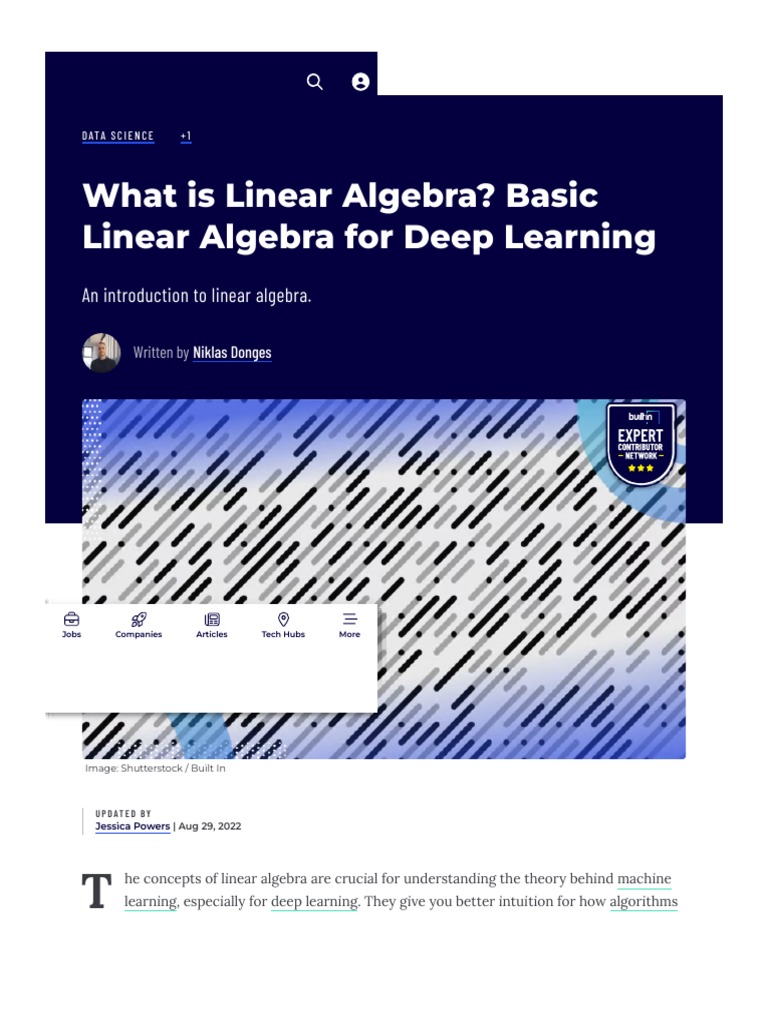 Basic Linear Algebra For Deep Learning - Built in | PDF | Matrix (Mathematics) | Tensor