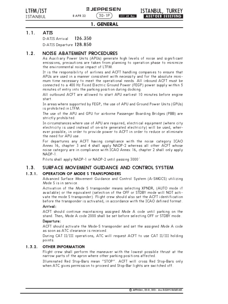 LTFM İstanbul Yeni̇ (01 Hazi̇ran 2022) | PDF | Air Traffic Control ...