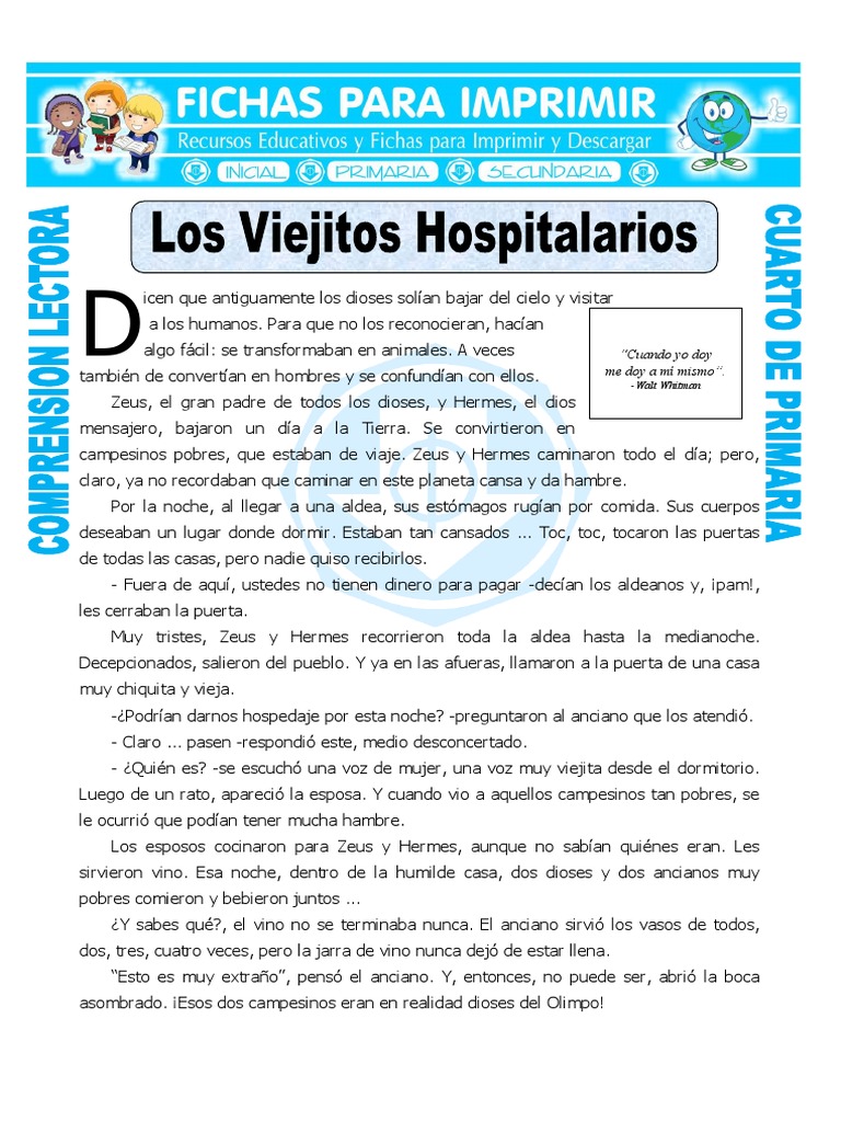 Lectura de Compren. 4° | PDF | Zeus