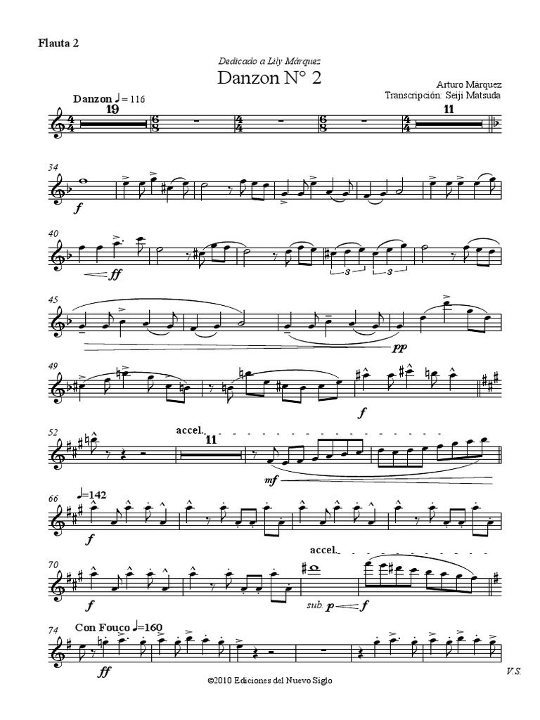 003 Danzon n2 Flauta 2 | PDF
