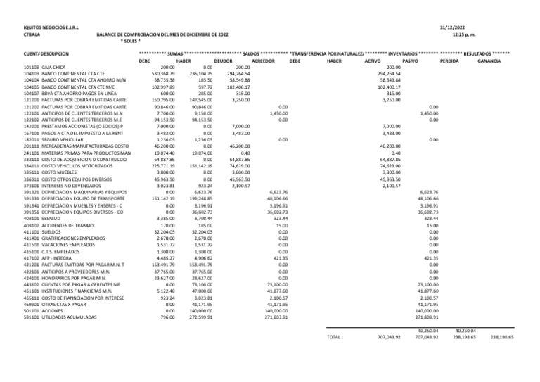 1.-Ejemplo de Balance de Comprobacion | PDF | Bancos | Economias