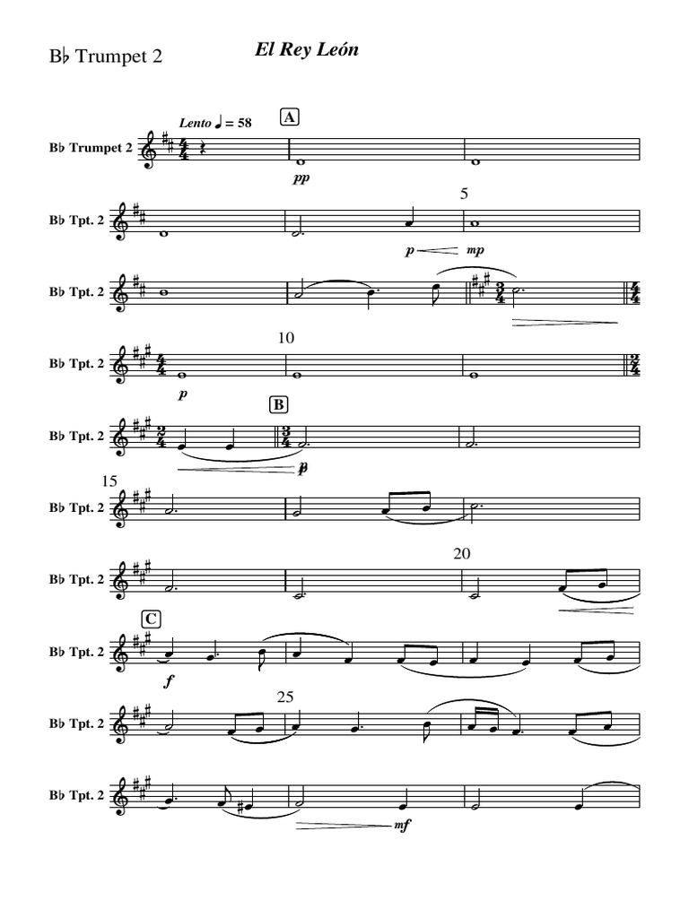 El Rey León-Bb - Trumpet - 2 | PDF