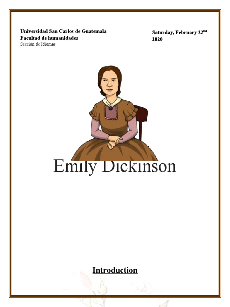 Emily Dickinson REPORT | PDF | Emily Dickinson