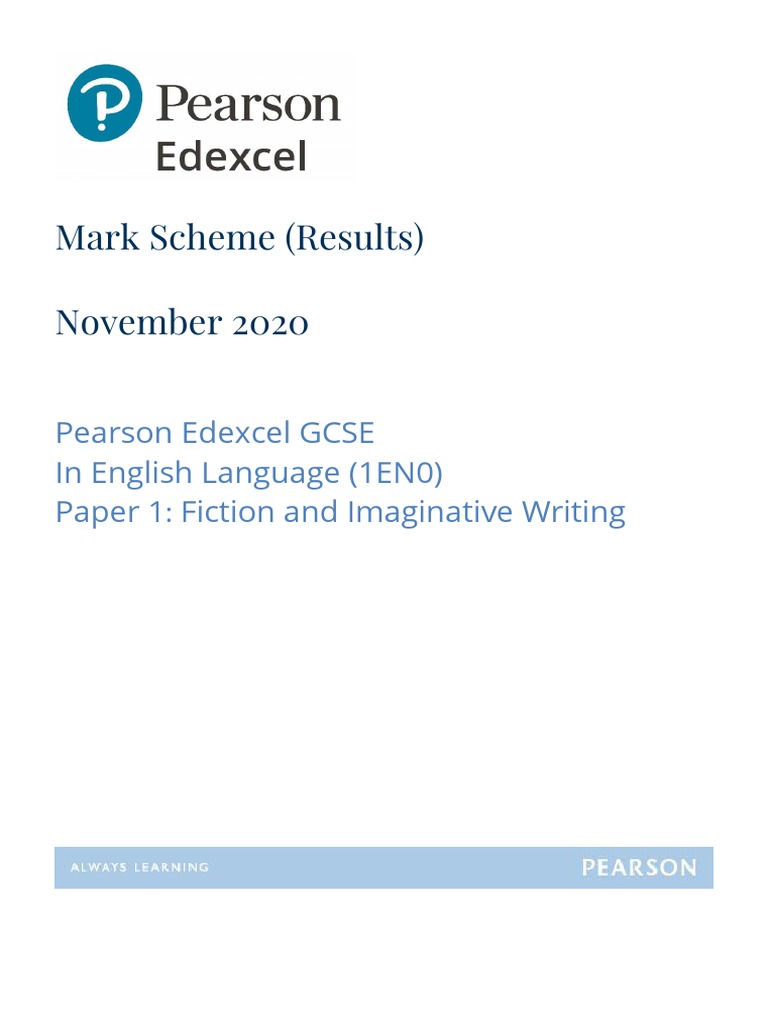 November 2020 English Paper 1 Marking Guide | PDF