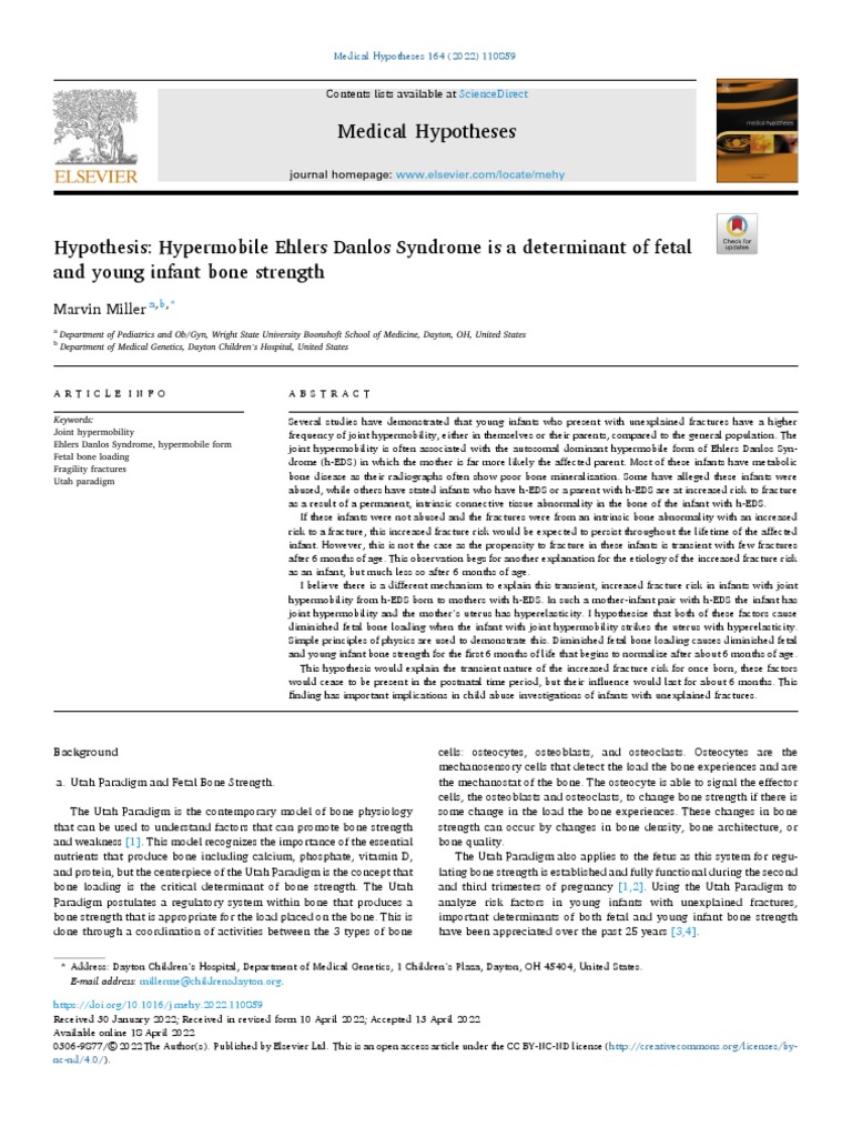 Hypermobile Ehlers Danlos Syndrome Is A Determinant of Fetal | PDF ...
