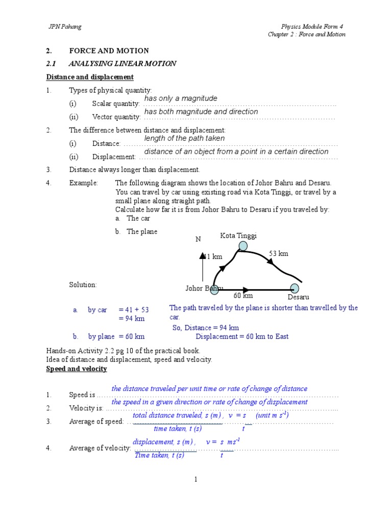 Chapter 2 Force and Motion TEACHER's GUIDE | PDF | Acceleration | Speed