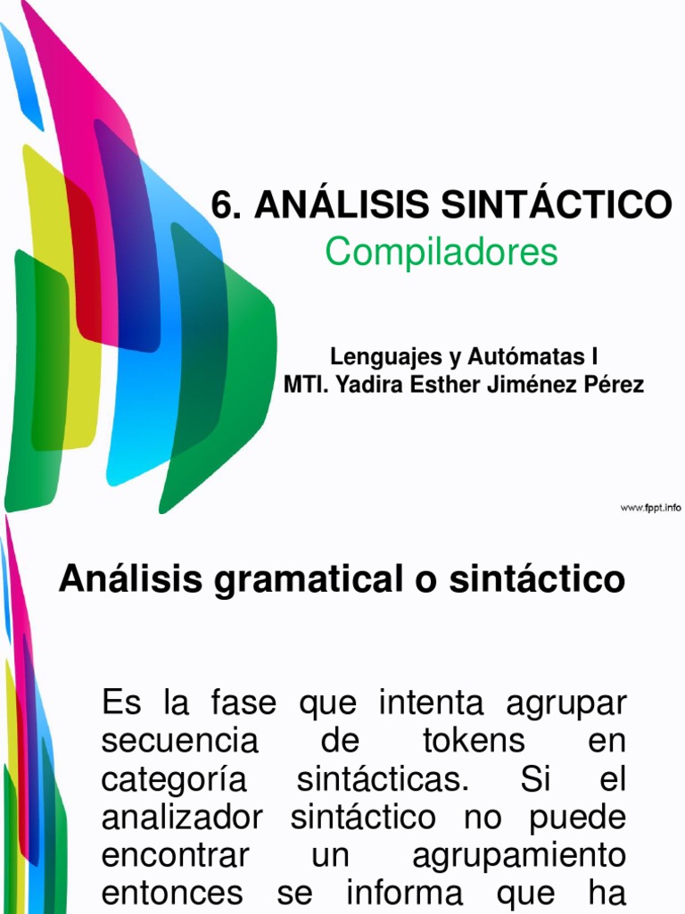 Unidad 5-Analisis Sintactico | PDF | Analizando | Sintaxis