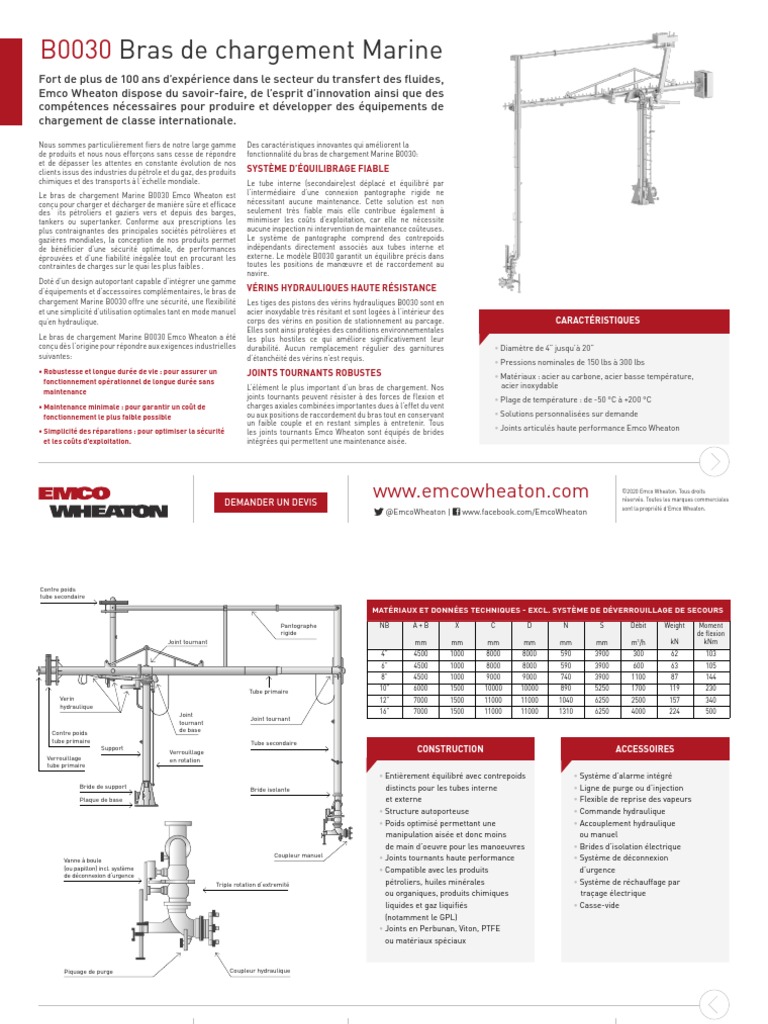 Emco Wheaton B0030 Marine Loading Arm FR | PDF | Acier | Ingénierie ...