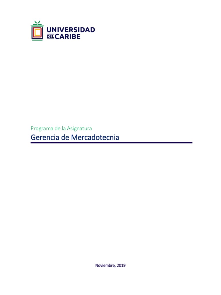 Programa MEC-420 Gerencia de Mercadotecnia | PDF | Marketing | Liderazgo