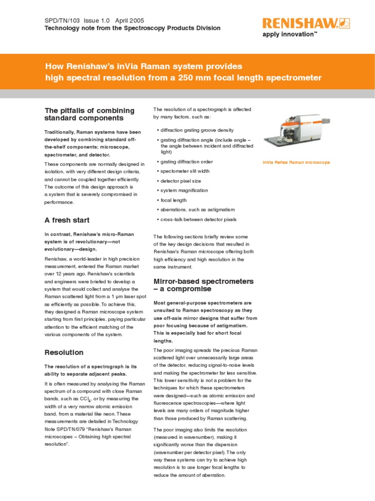 Renishaw | PDF | Raman Spectroscopy | Optical Resolution