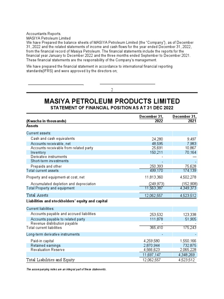 Financial Statements For The Financial Year 2022 | PDF | Derivative ...
