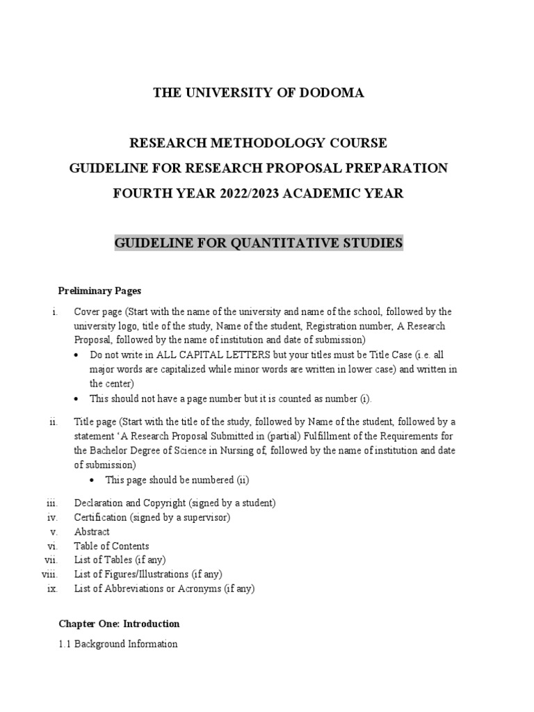 Guideline For Proposal Writing Quantitative | PDF | Methodology | Data