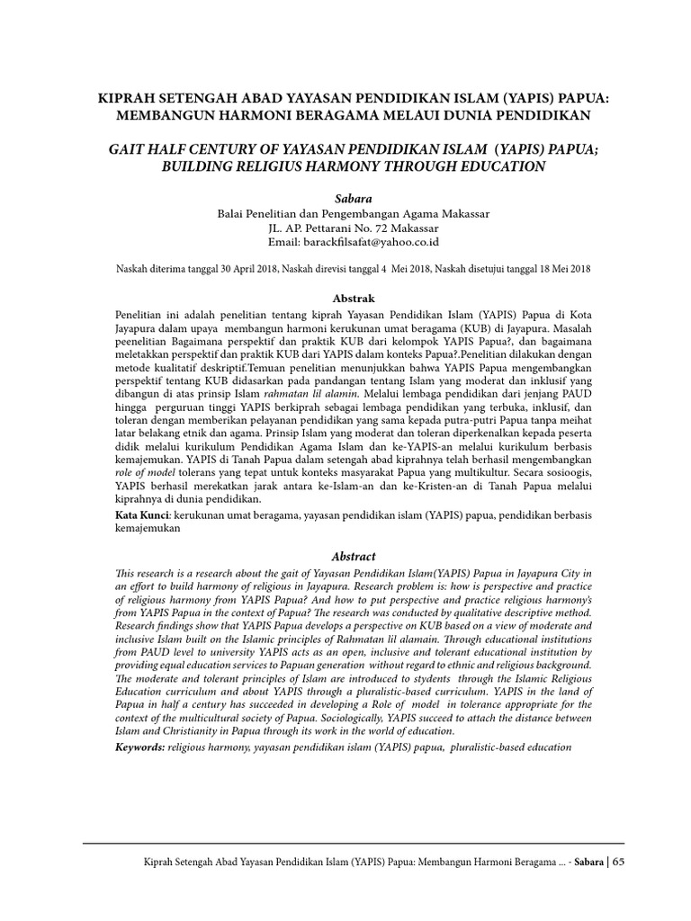 Kiprah Setengah Abad Yayasan Pendidikan Islam Yapi | PDF