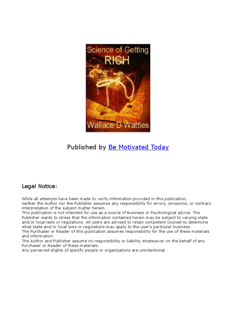 The Science of Getting Rich | PDF | The Science Of Getting Rich | Thought