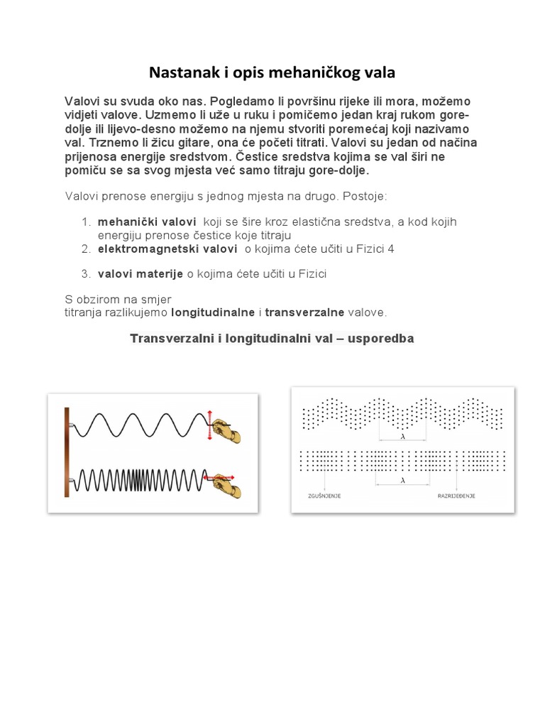 Nastanak I Opis Mehaničkog Vala | PDF
