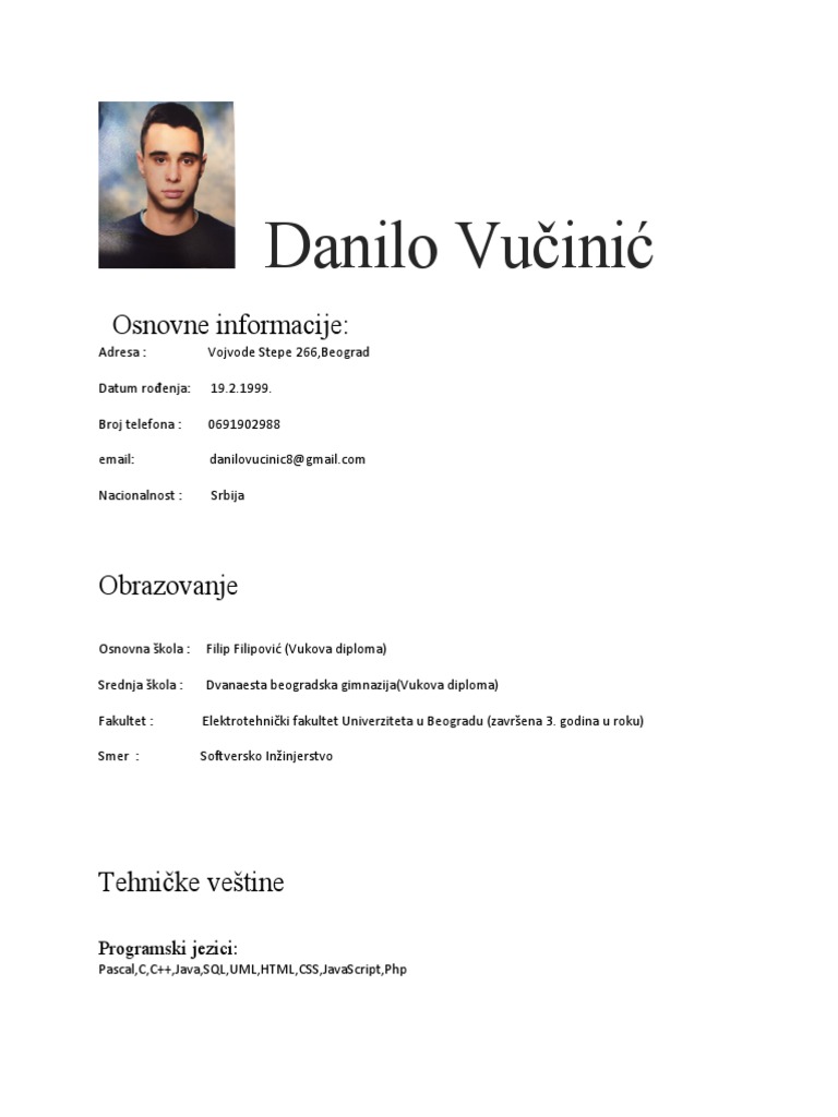 CV Danilo | PDF