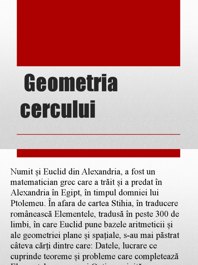Geometria Cercului | PDF