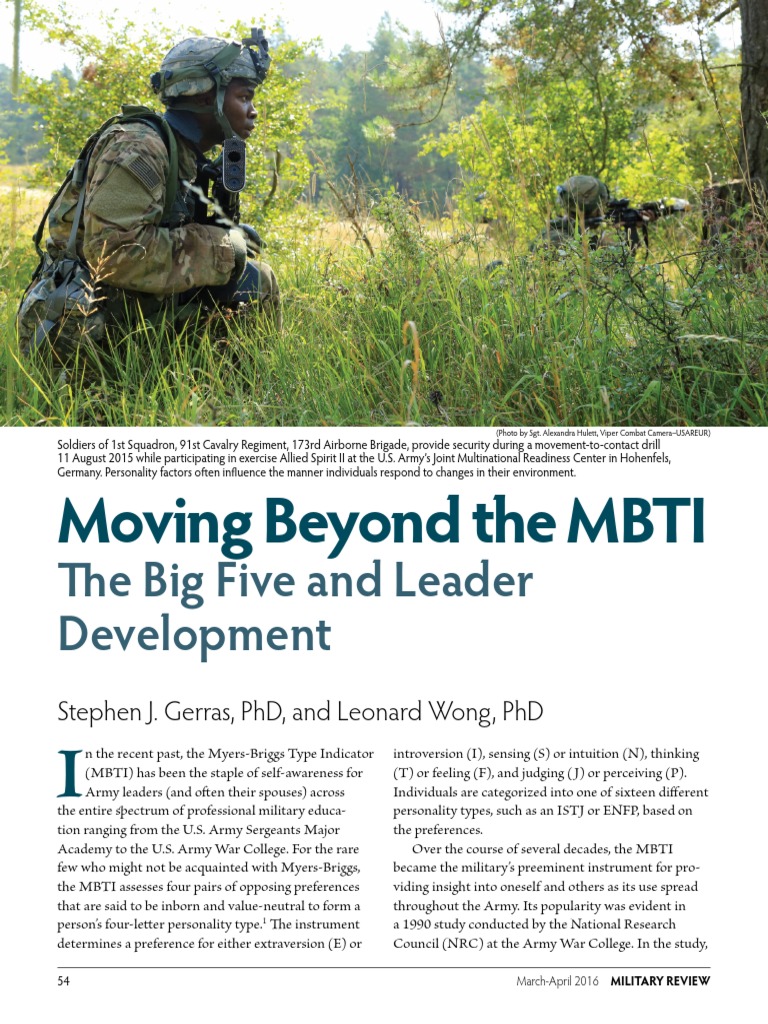 MilitaryReview - Moving Beyond MBTI | PDF | Extraversion And ...