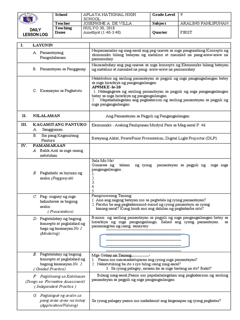 Unang Markahan Aralin 14 | PDF