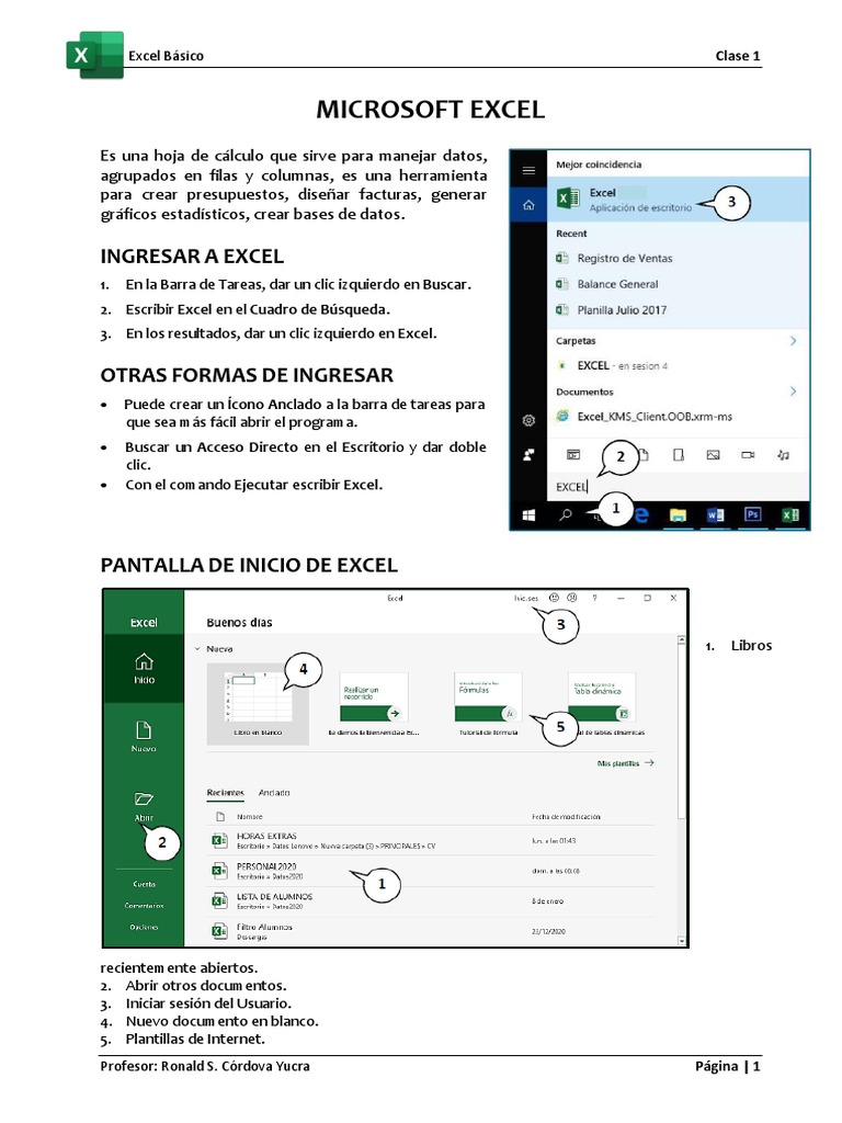 Excel Bas 1 | PDF | Hoja de cálculo | Microsoft Excel