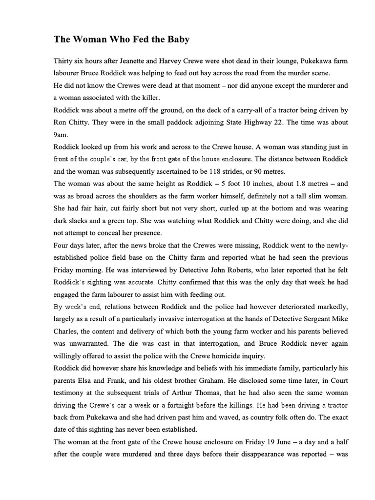 The Woman Who Fed The Baby | PDF | Justice | Crime & Violence