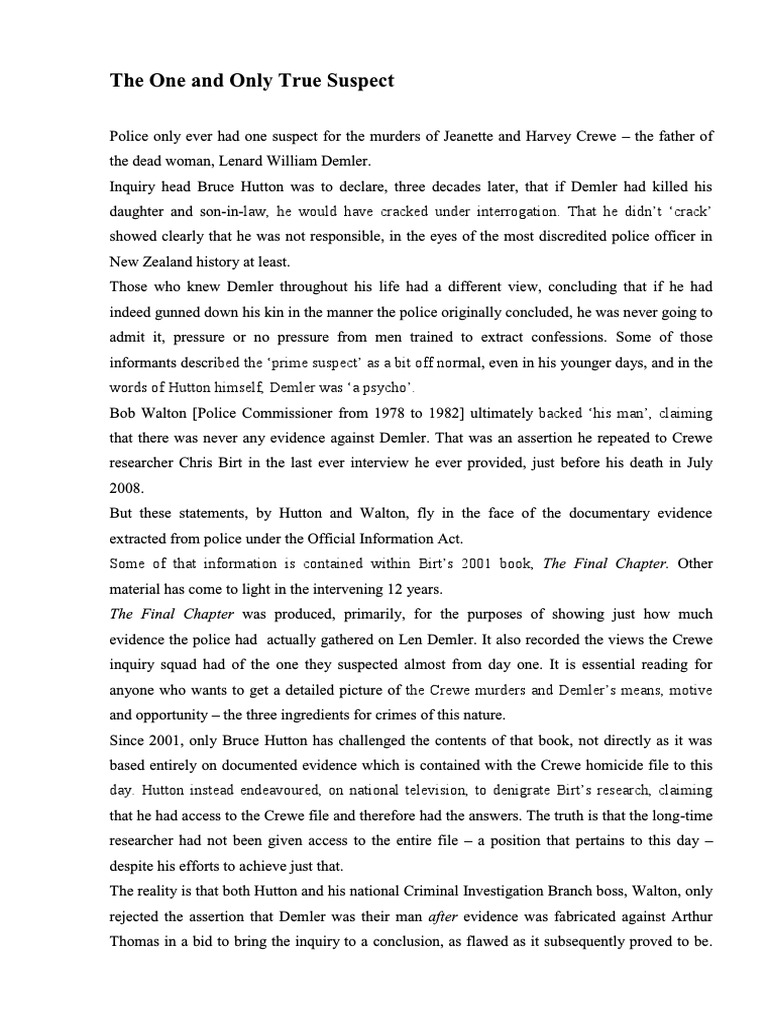 Len Demler: Prime Suspect in Crewe Murders | PDF