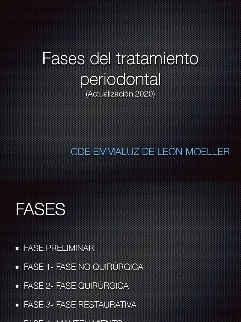 Fases Del Tratamiento Periodontal | PDF