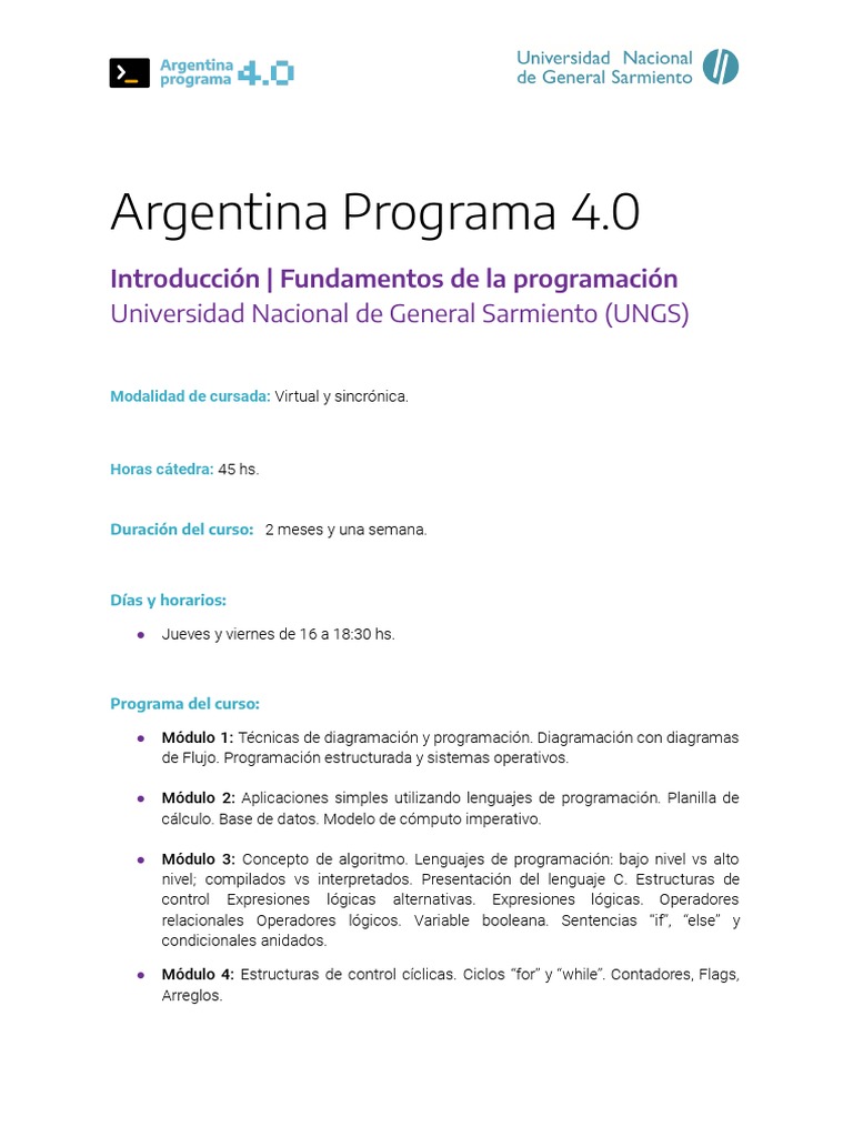 Ok. Introduccion - Fundamentos de La Programacion - Universidad ...