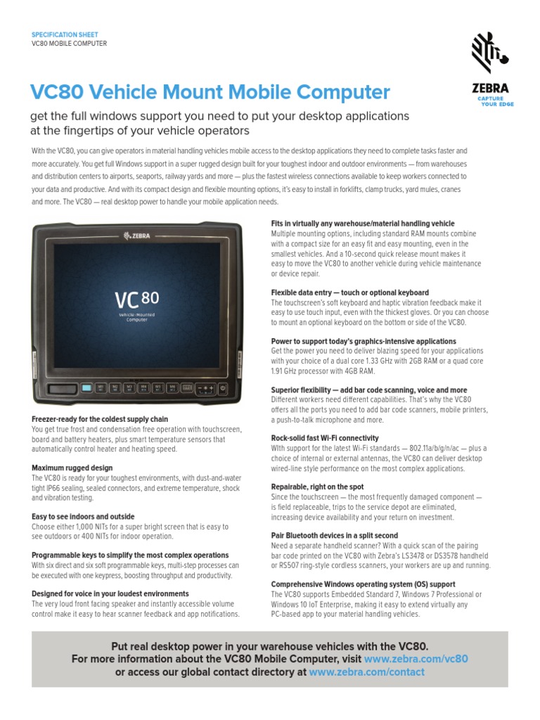 Vc80 Specification Sheet en Us | PDF | Touchscreen | Computer Keyboard